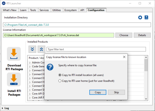 Setting the License File